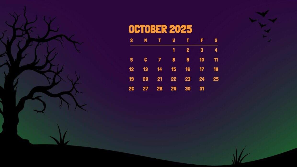 Calendar October 2025 Wallpaper HD - PixelsTalk