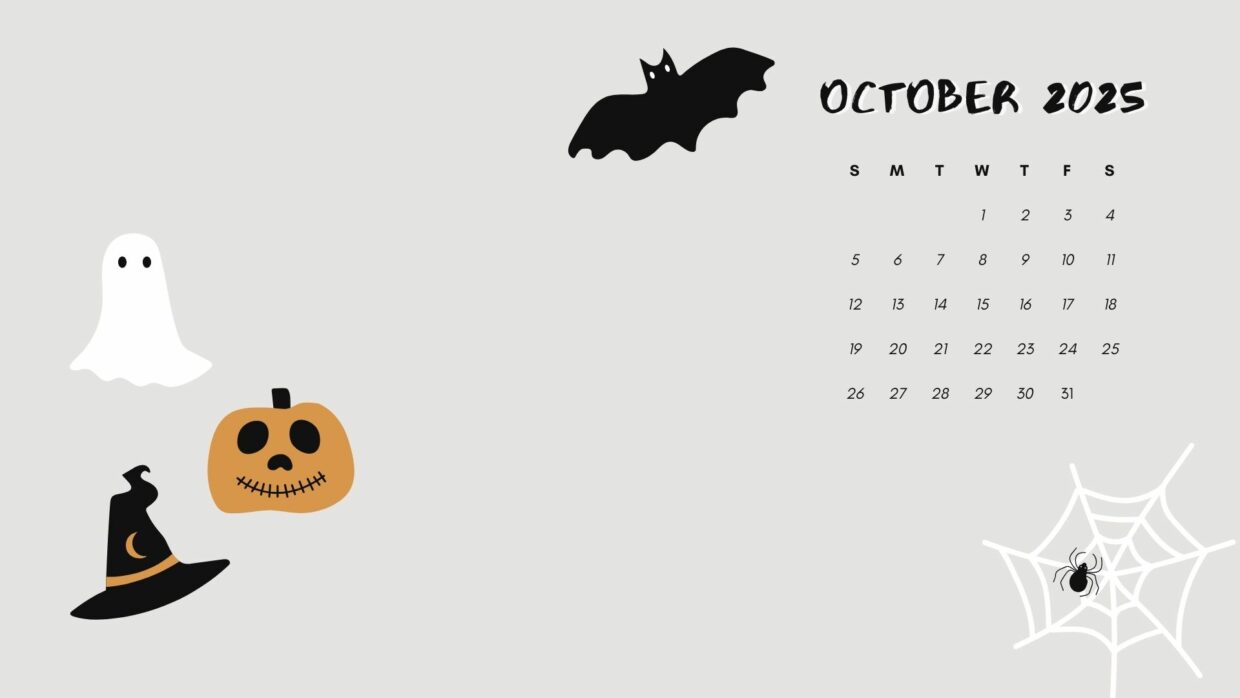 October 2025 Calendar Desktop Backgrounds - PixelsTalk