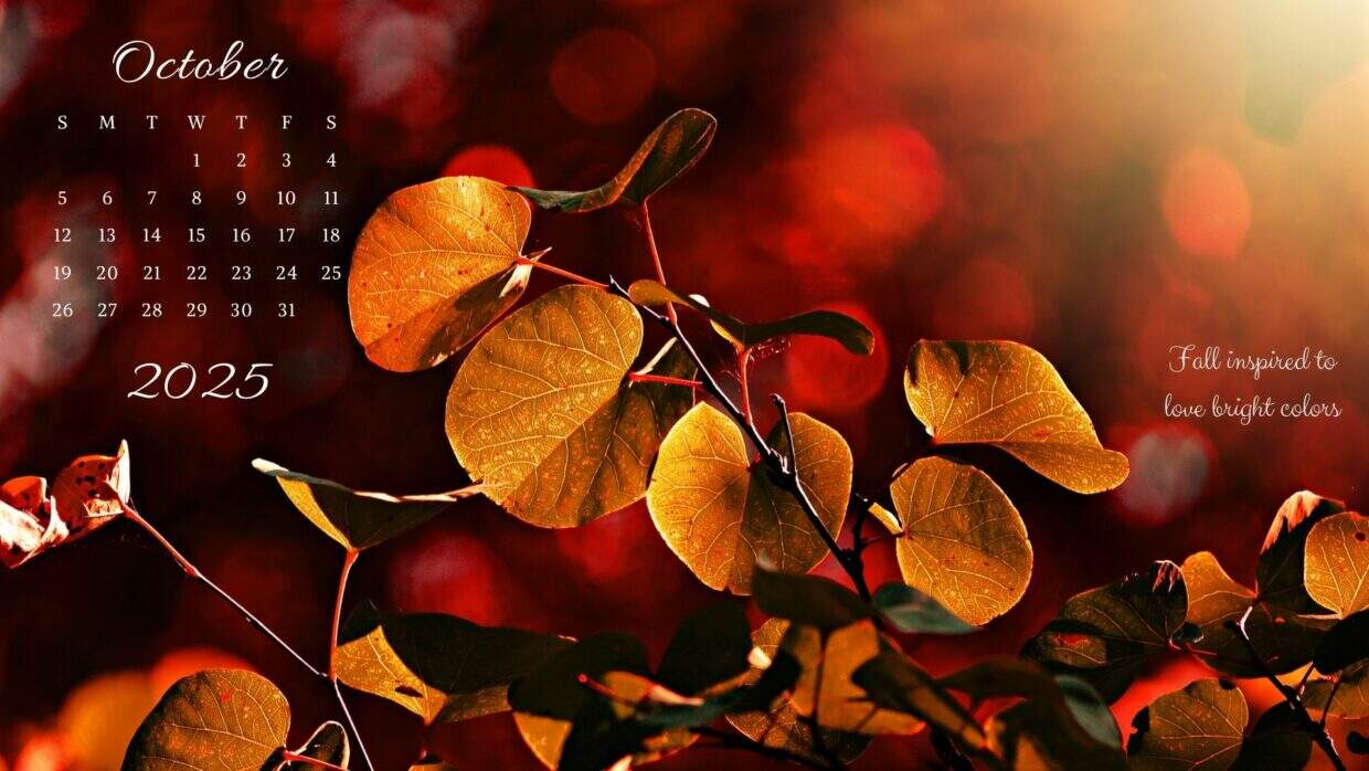 October 2025 Calendar Desktop Backgrounds - PixelsTalk