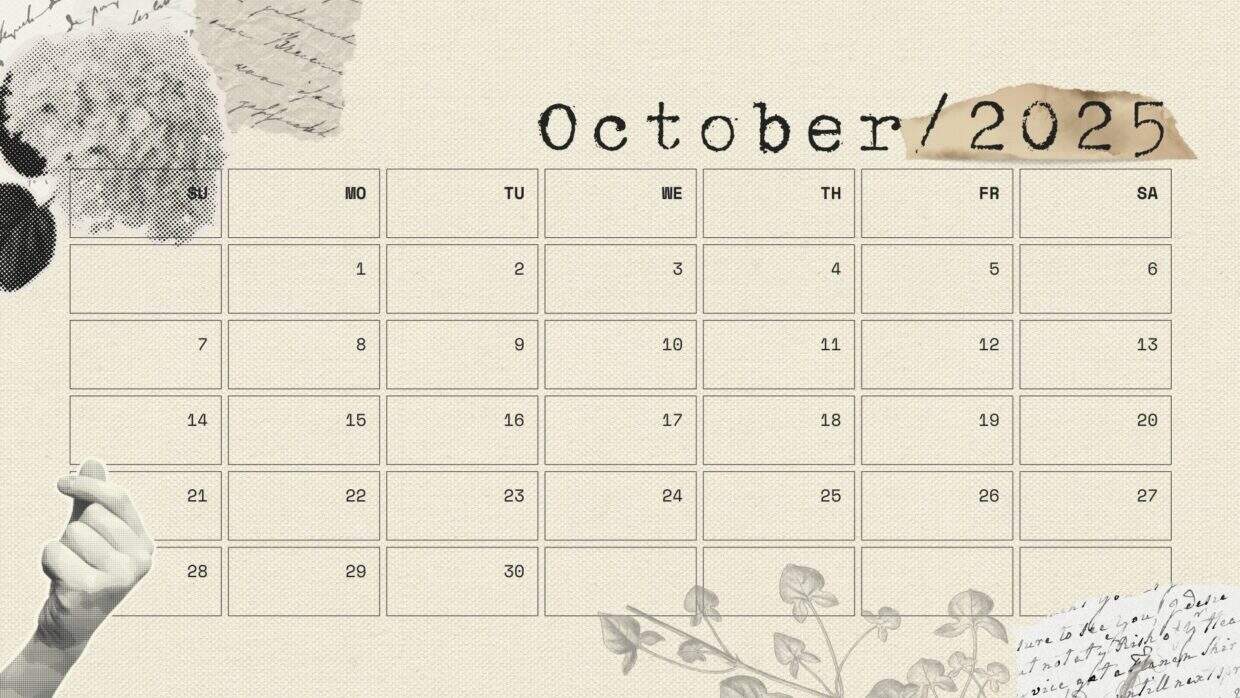 October 2025 Calendar Desktop Backgrounds - PixelsTalk
