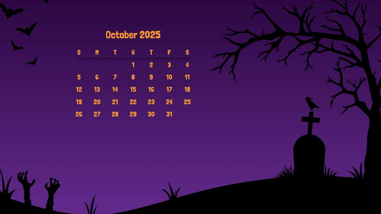 October 2025 Calendar Desktop Wallpapers - PixelsTalk