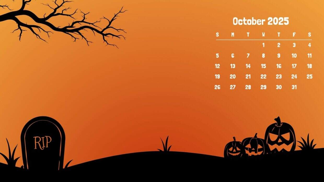 October 2025 Calendar Desktop Wallpapers - PixelsTalk