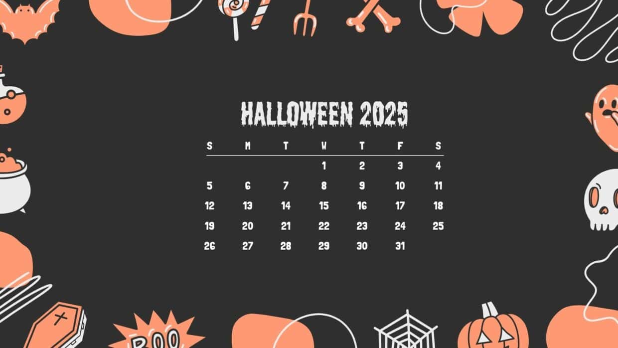 October 2025 Calendar Desktop Wallpapers - PixelsTalk