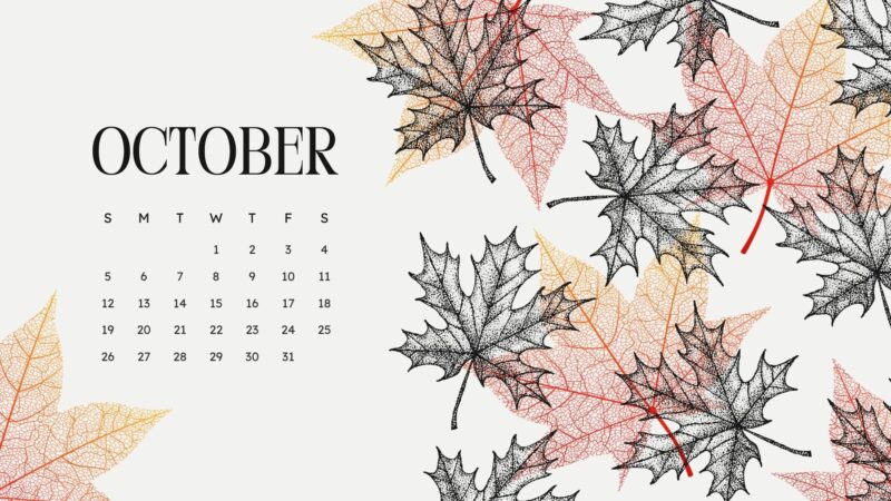 October 2025 Calendar Desktop Wallpapers - PixelsTalk