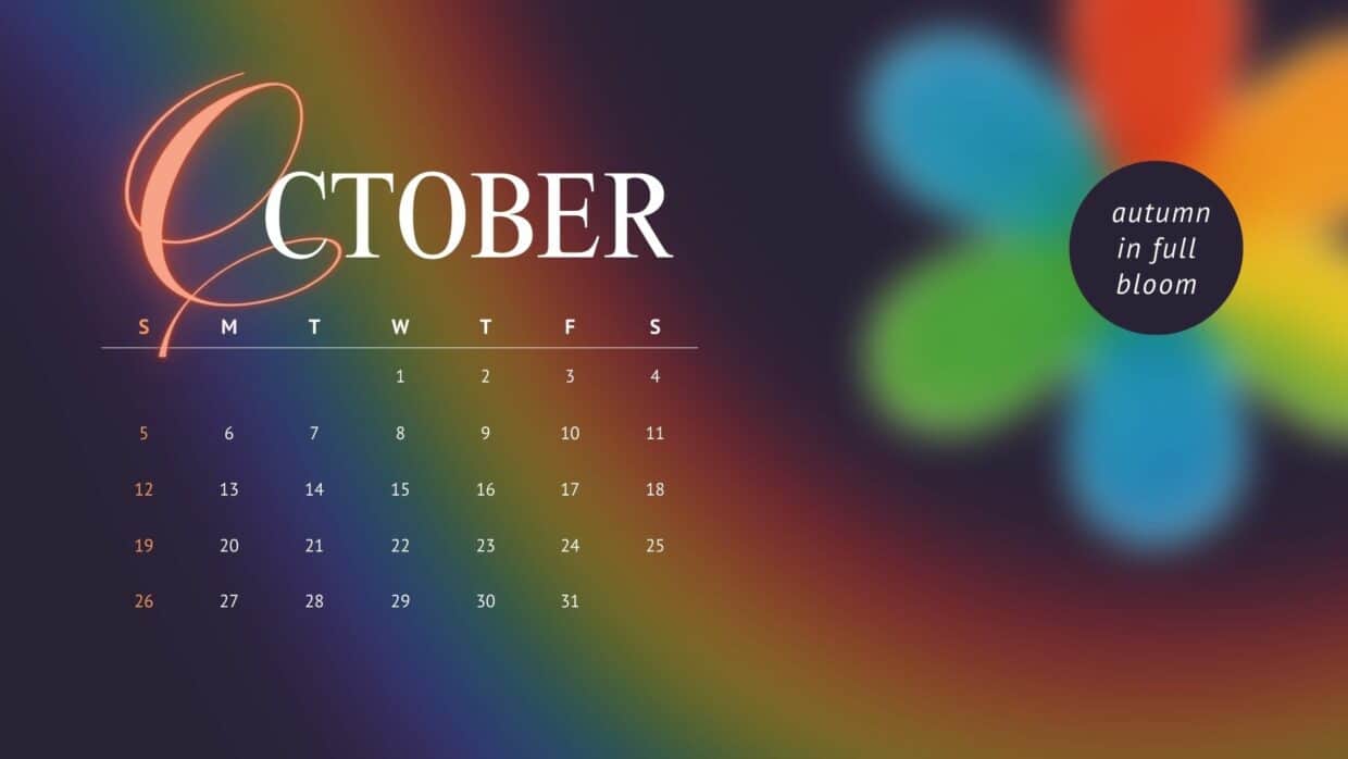 October 2025 Calendar Desktop Wallpapers - PixelsTalk