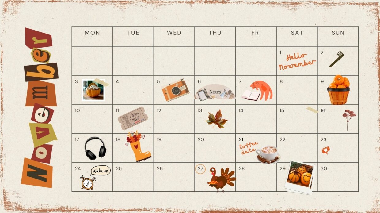 November 2025 Calendar Desktop Wallpapers Collection - PixelsTalk