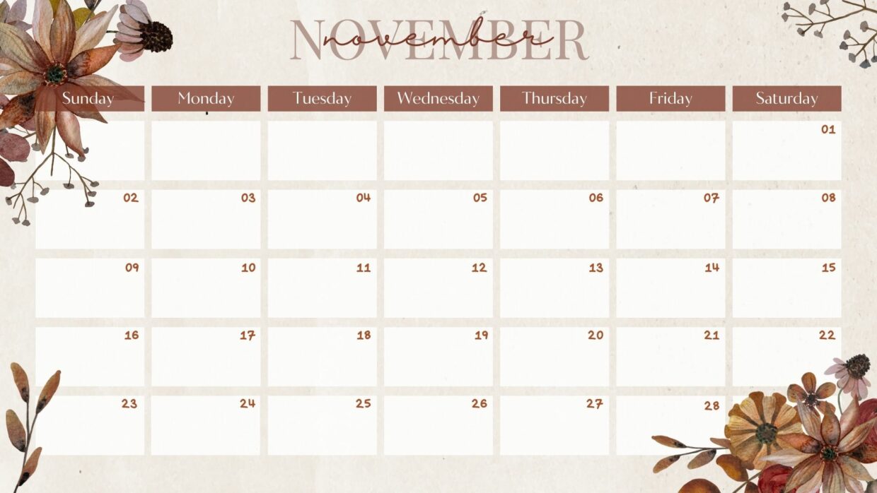 November 2025 Calendar Desktop Wallpapers Collection - PixelsTalk