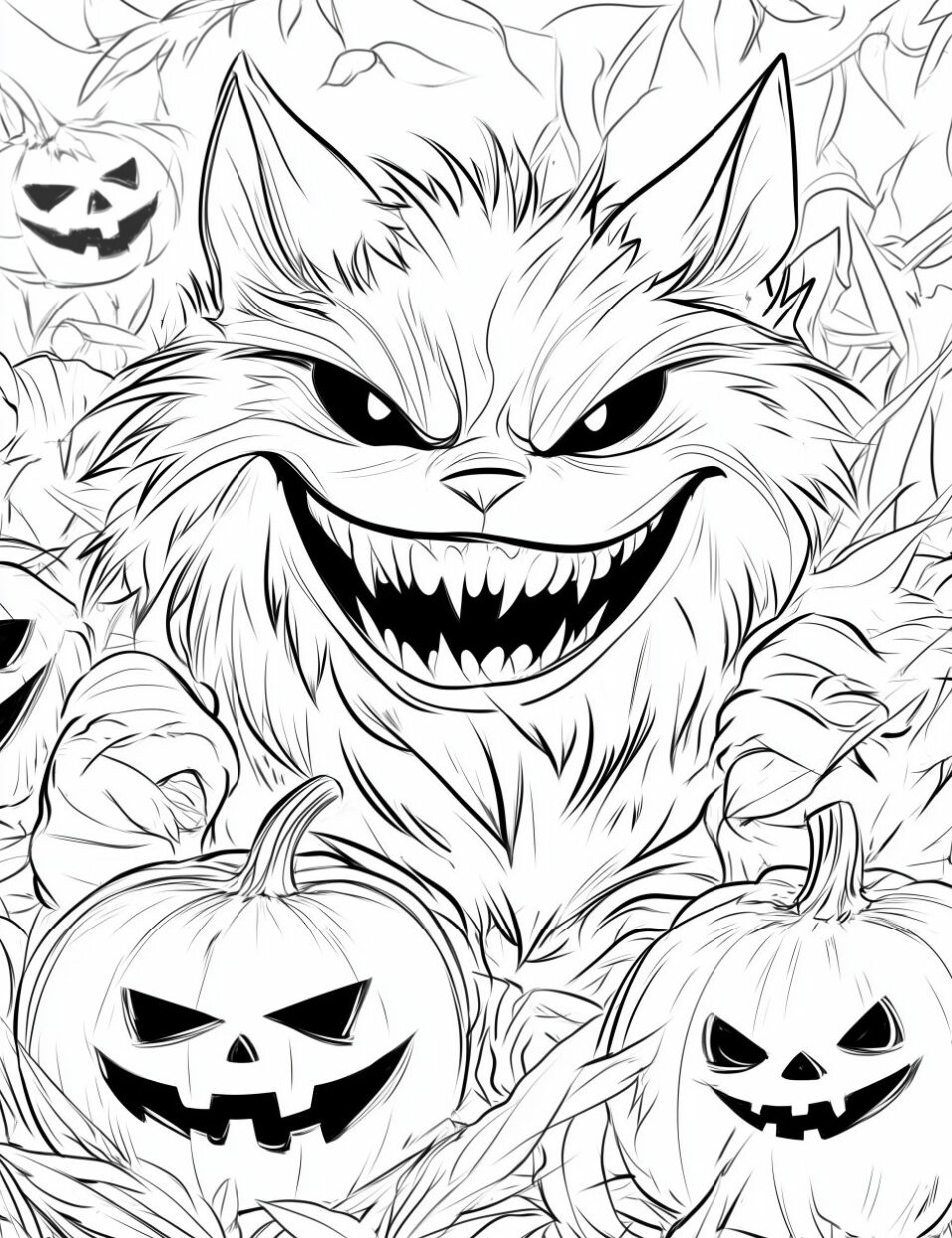 Free Halloween cat coloring pages printable - PixelsTalk