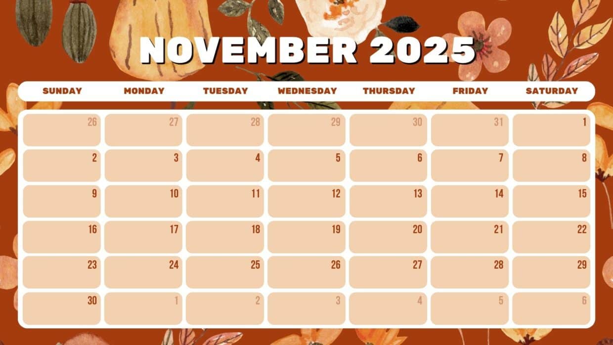 November 2025 Calendar Desktop Wallpapers Collection - PixelsTalk