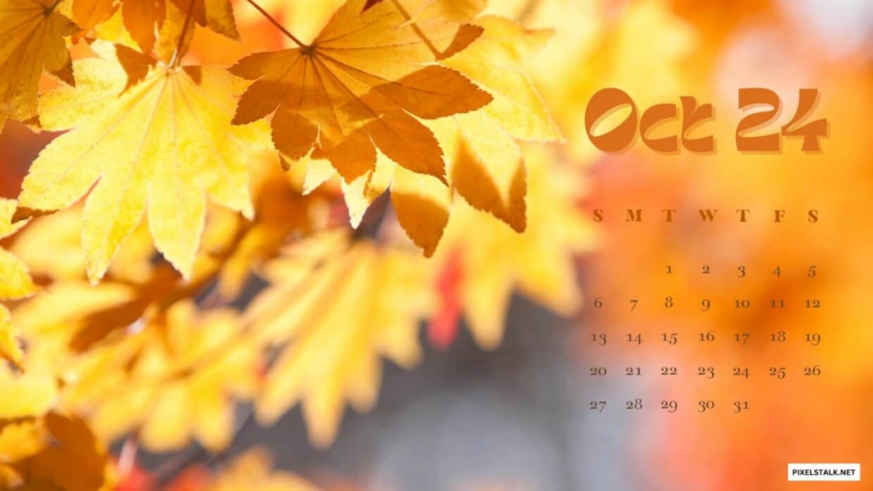 October 2024 Calendar Desktop Wallpapers - PixelsTalk