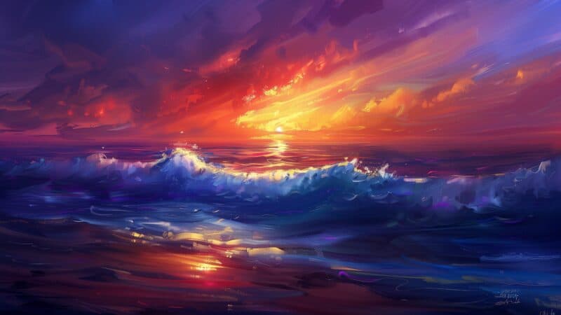 Stunning Ocean Waves Wallpaper HD for your desktop - PixelsTalk