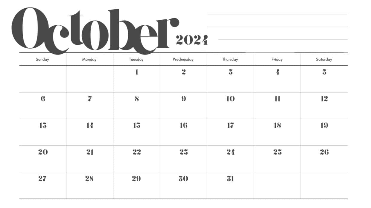 October 2024 Calendar Backgrounds - PixelsTalk
