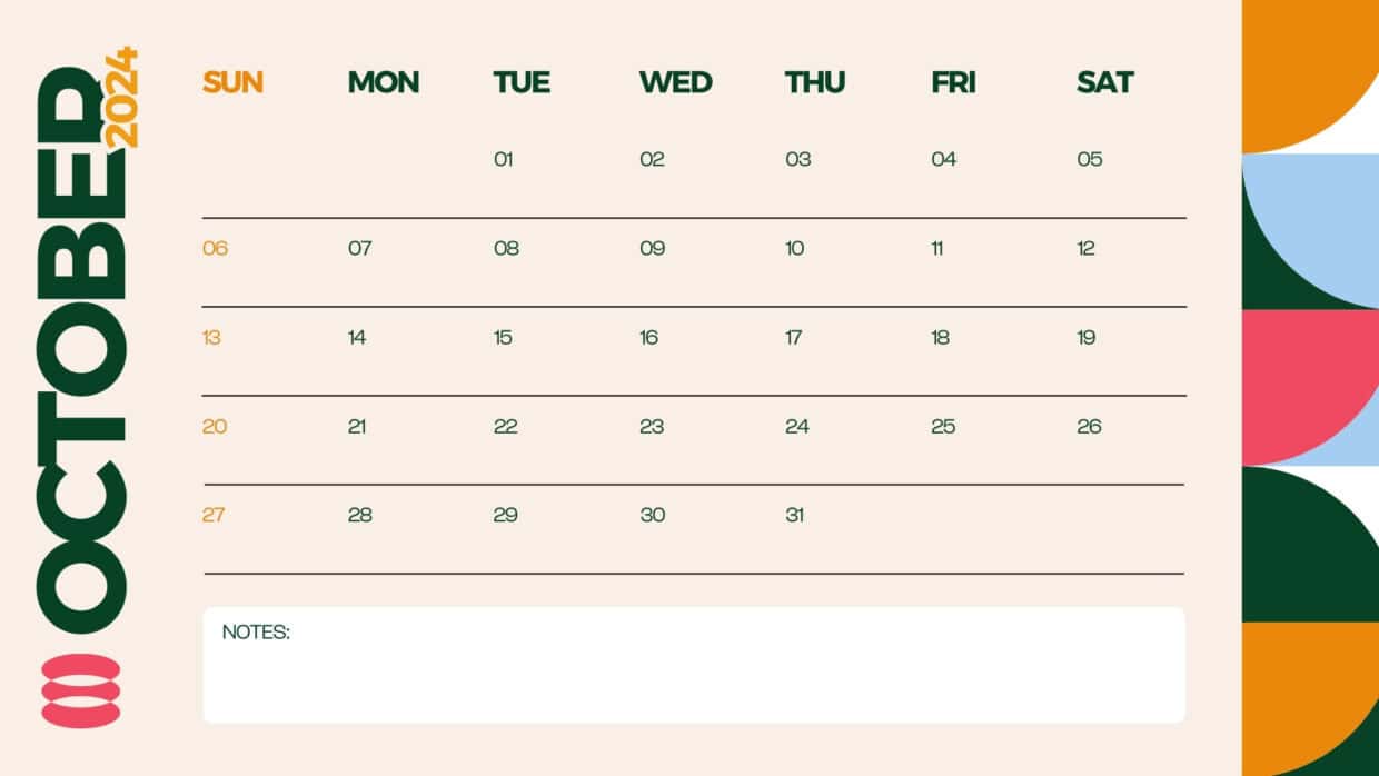October 2024 Calendar Backgrounds - PixelsTalk