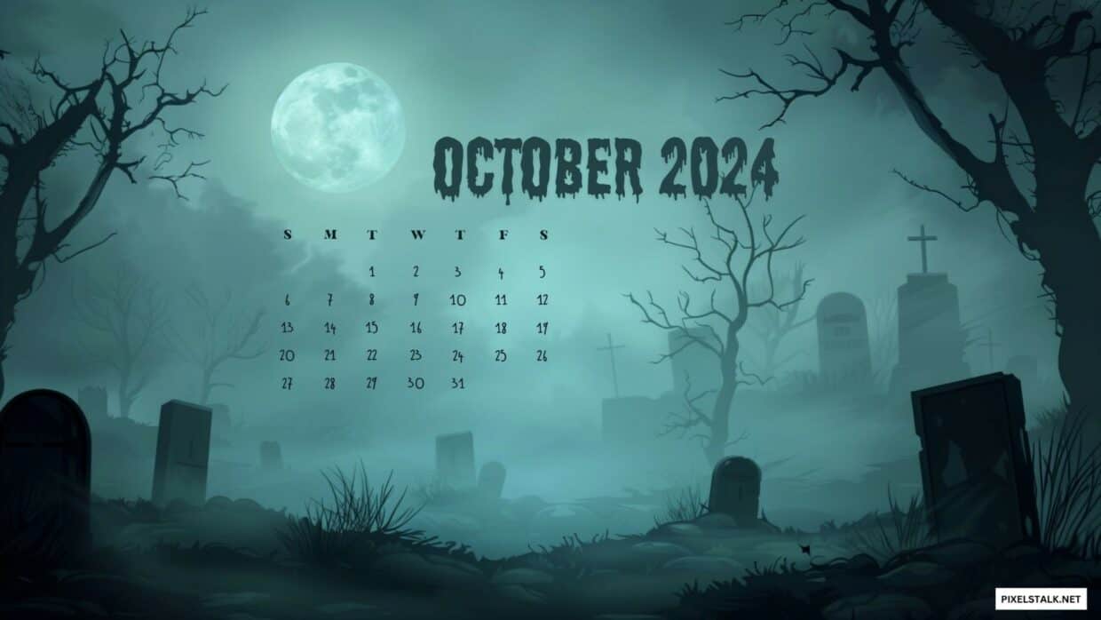 October 2024 Calendar Desktop Wallpapers - PixelsTalk