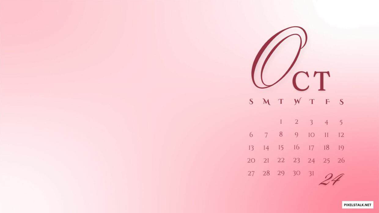 October 2024 Calendar Desktop Wallpapers - PixelsTalk