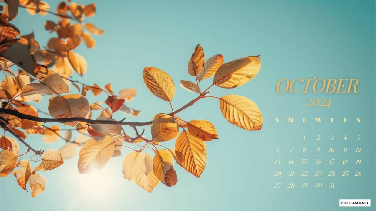 October 2024 Calendar Desktop Wallpapers - PixelsTalk