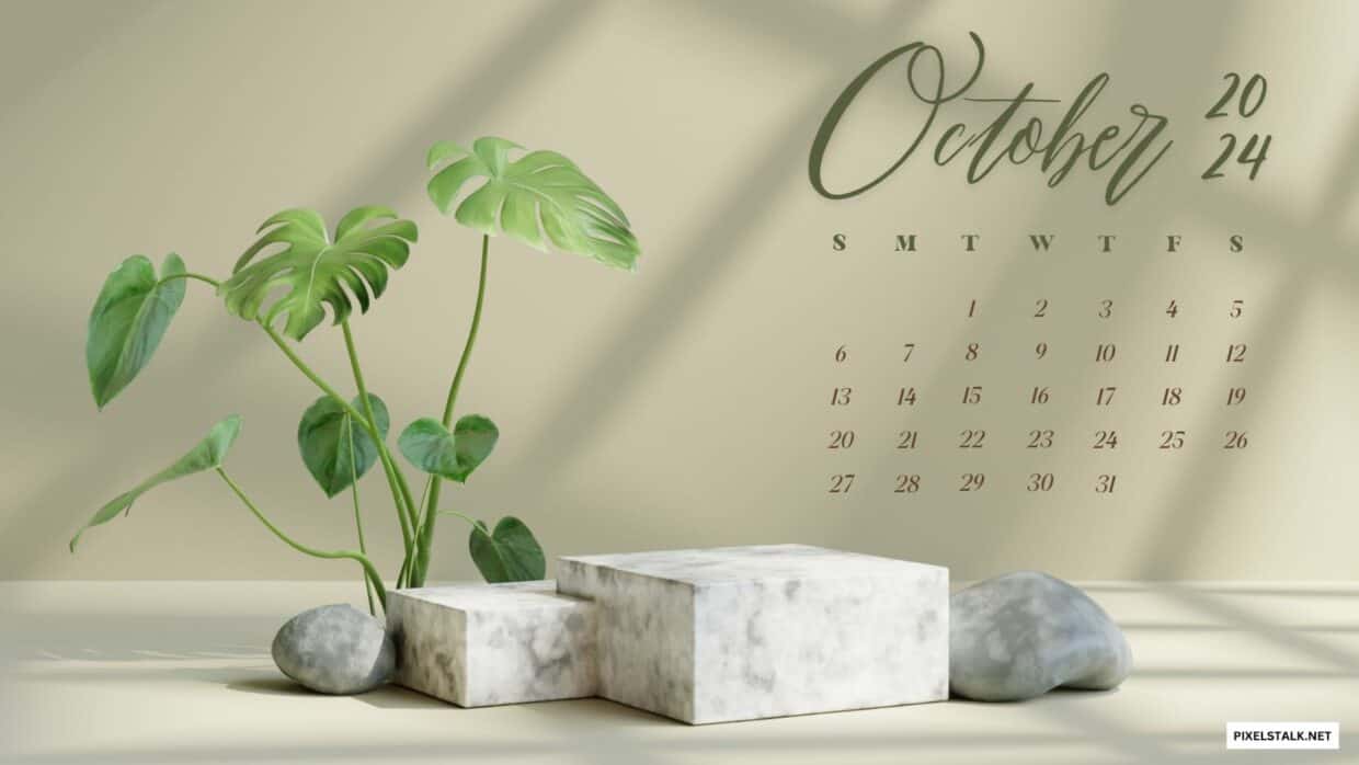 October 2024 Calendar Desktop Wallpapers - PixelsTalk