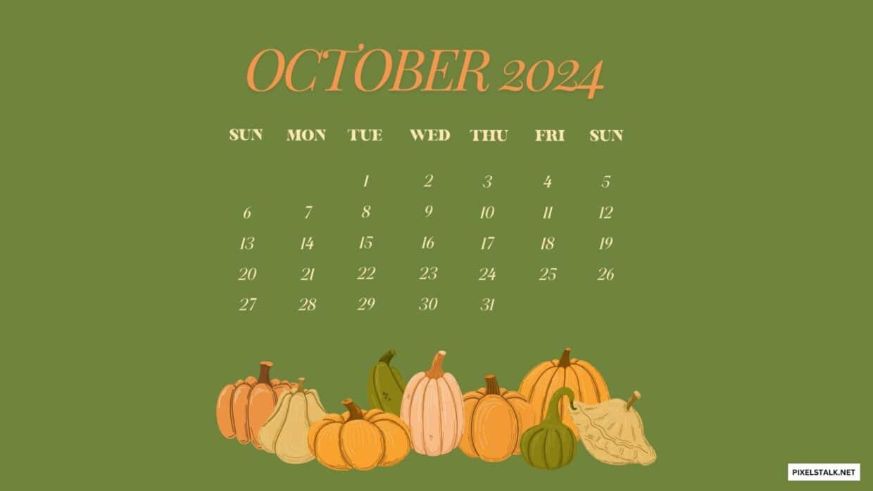 October 2024 Calendar Desktop Wallpapers - PixelsTalk