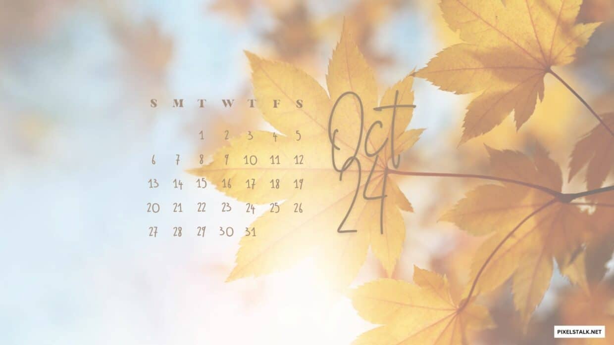 October 2024 Calendar Desktop Wallpapers - PixelsTalk