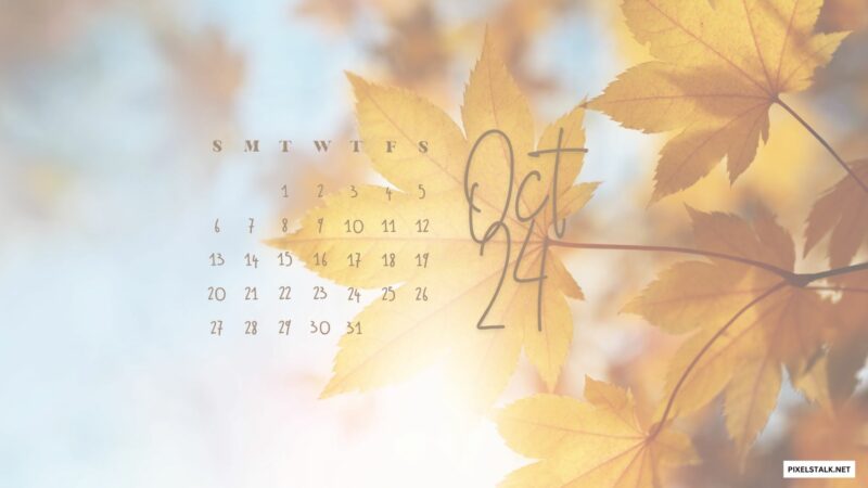 October 2024 Calendar Desktop Wallpapers - PixelsTalk