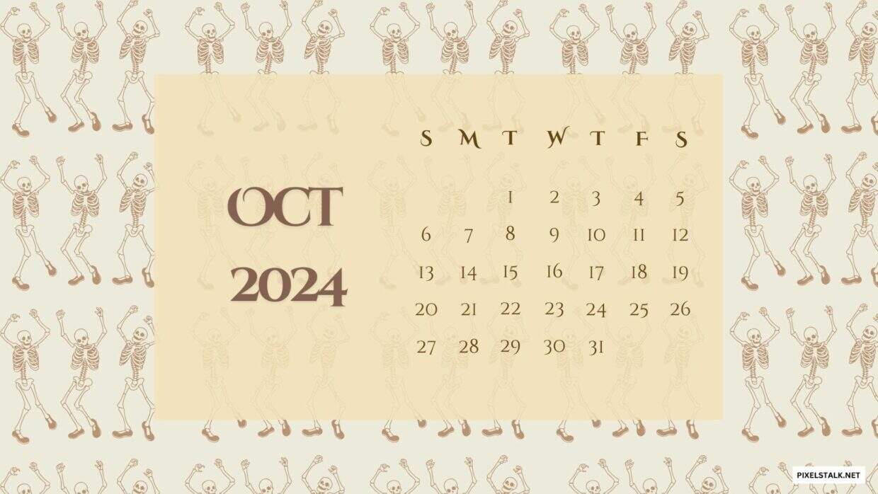October 2024 Calendar Desktop Wallpapers - PixelsTalk