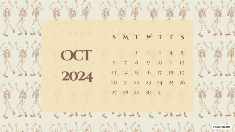 October 2024 Calendar Desktop Wallpapers - PixelsTalk