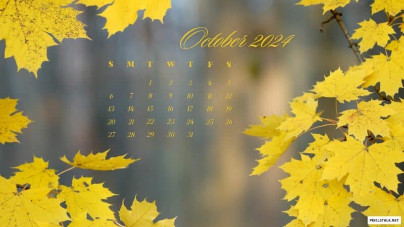 October 2024 Calendar Desktop Wallpapers - PixelsTalk