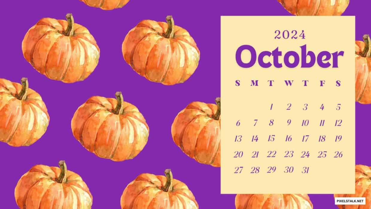 October 2024 Calendar Desktop Wallpapers - PixelsTalk