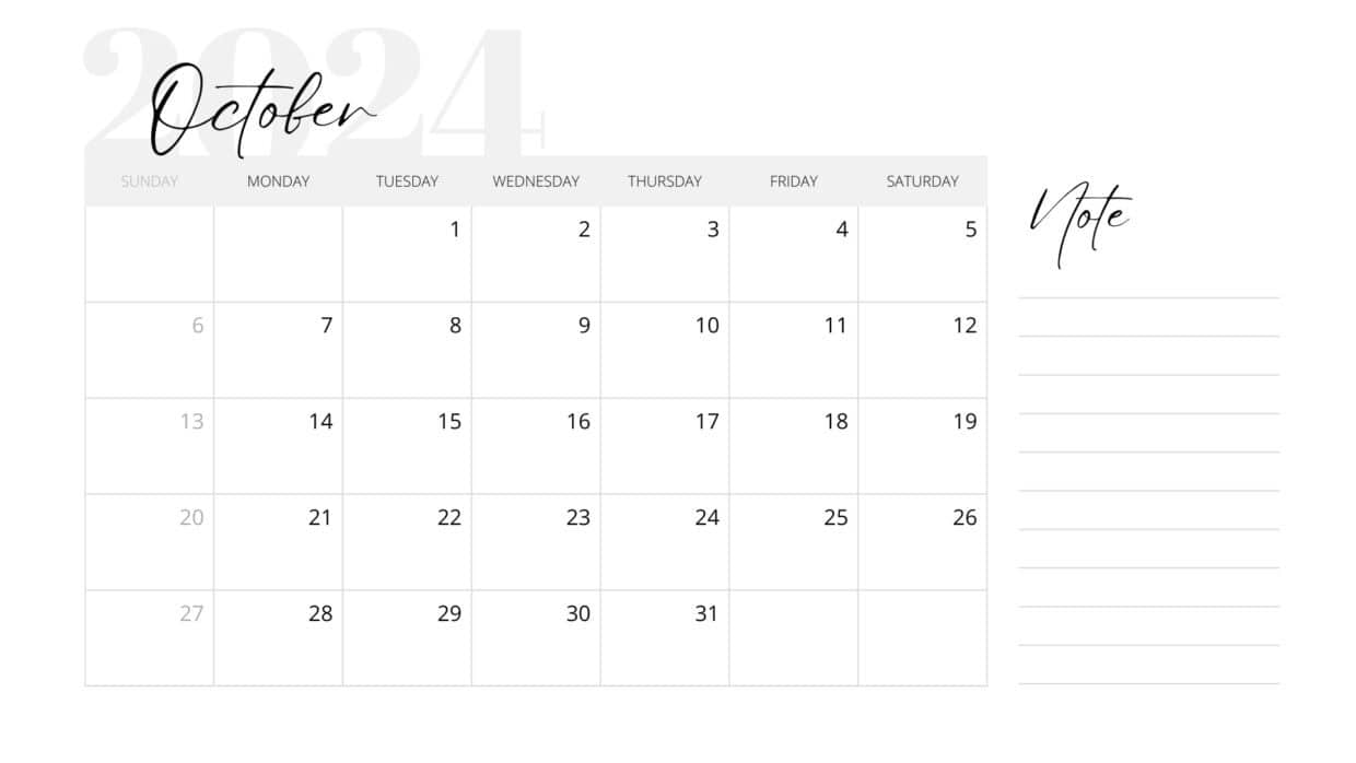 October 2024 Calendar Backgrounds - PixelsTalk
