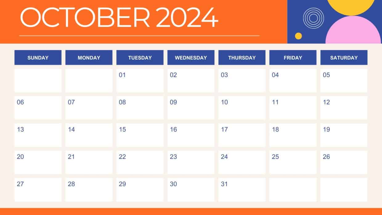 October 2024 Calendar Desktop Wallpapers - PixelsTalk