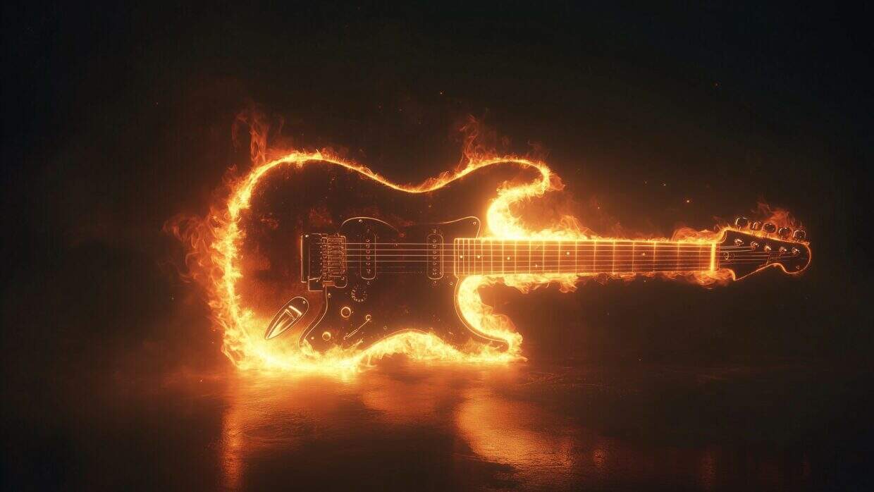 Fire Flaming Guitar wallpapers - PixelsTalk