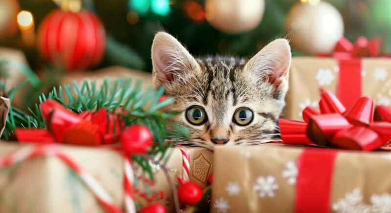 Christmas Cat Wallpaper - PixelsTalk