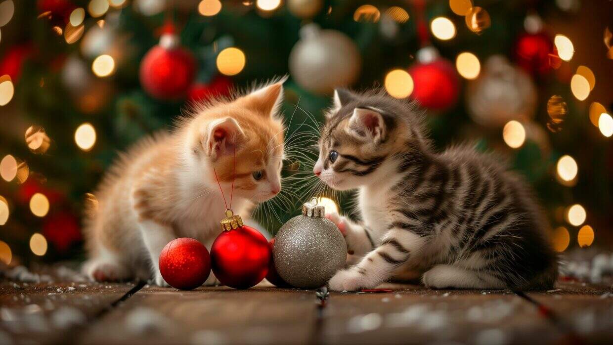 Christmas Cat Wallpaper - PixelsTalk