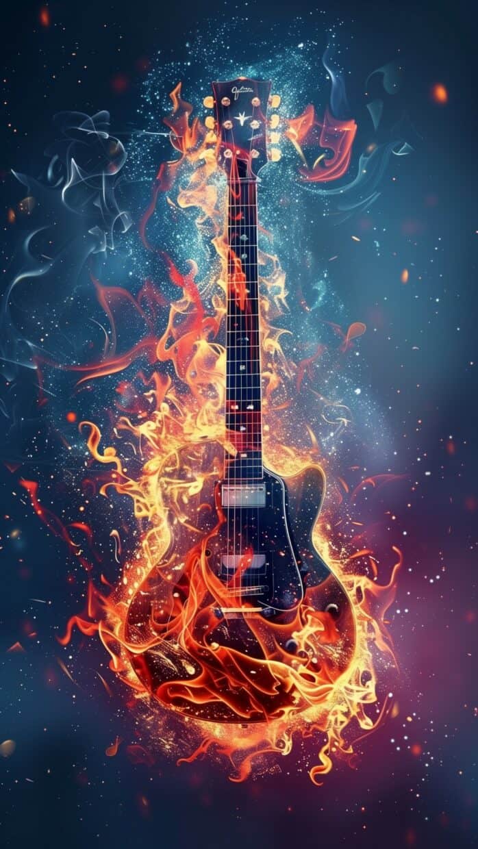Fire Flaming Guitar wallpapers - PixelsTalk