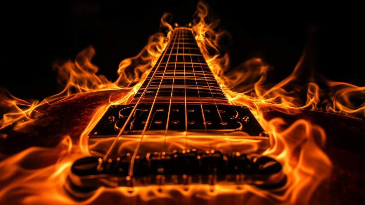 Fire Flaming Guitar wallpapers - PixelsTalk