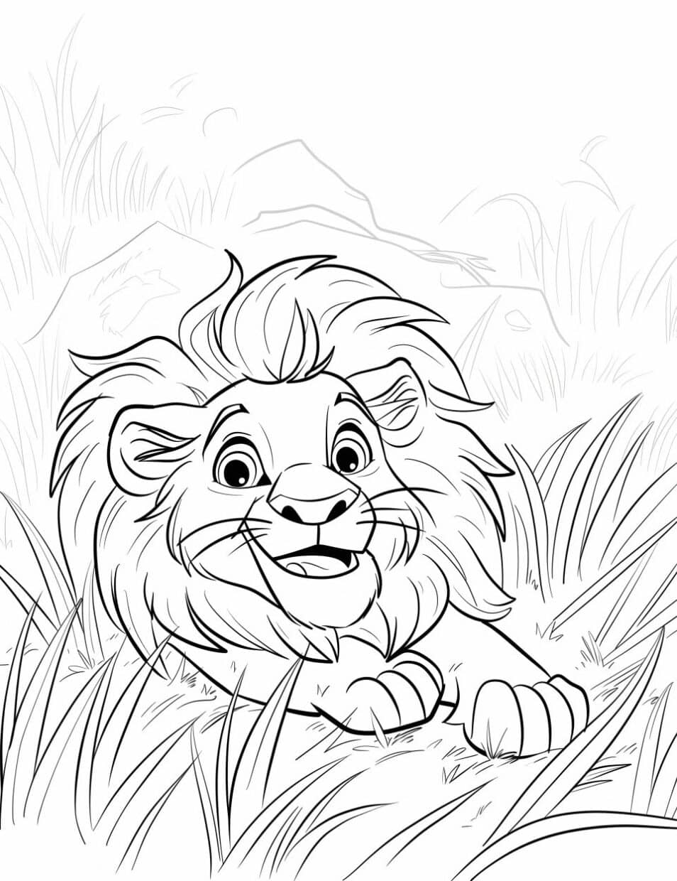 Lion Coloring Pages - PixelsTalk