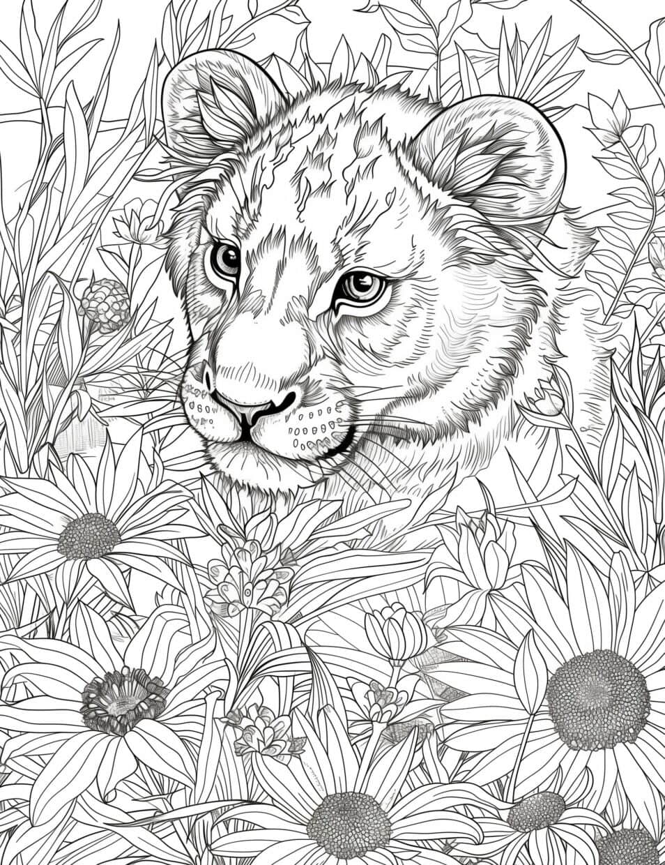 Lion Coloring Pages - PixelsTalk