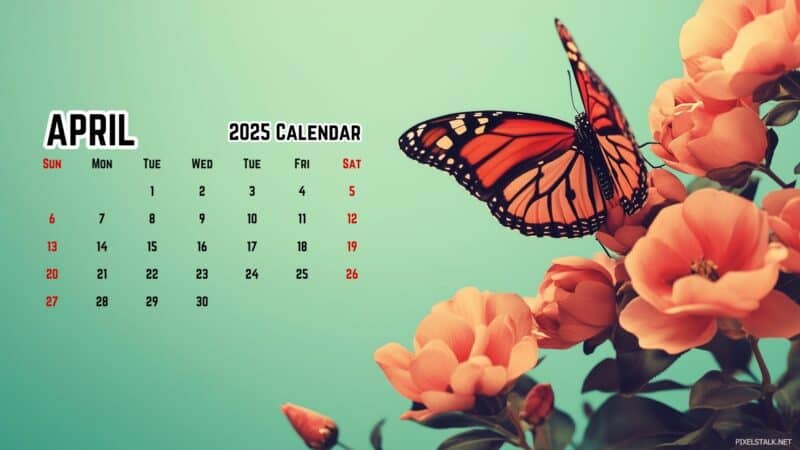April 2025 Calendar Desktop Backgrounds - PixelsTalk