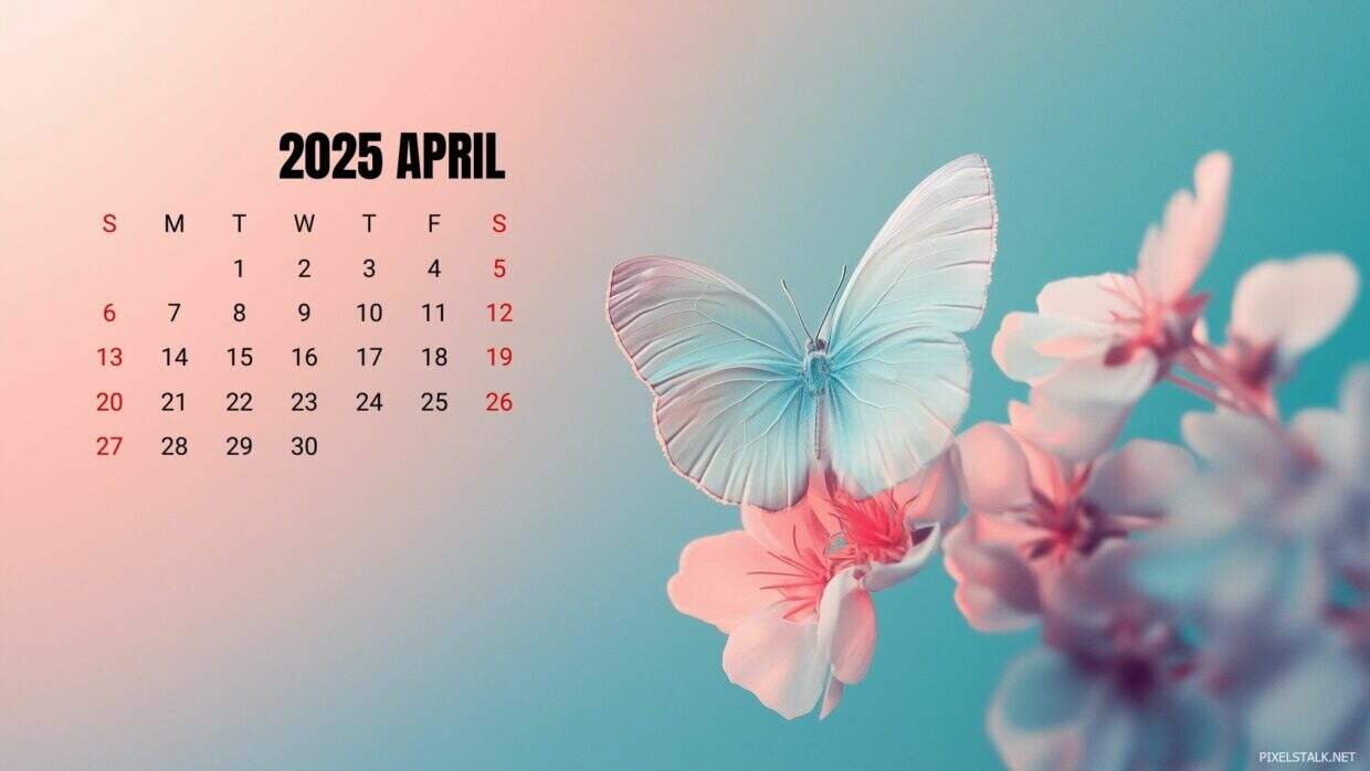 April 2025 Calendar Desktop Backgrounds - PixelsTalk
