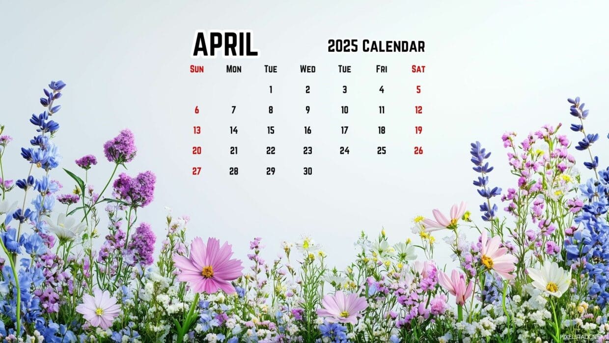 April 2025 Calendar Desktop Wallpapers - PixelsTalk