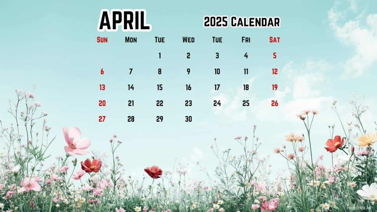 April 2025 Calendar Desktop Wallpapers - PixelsTalk