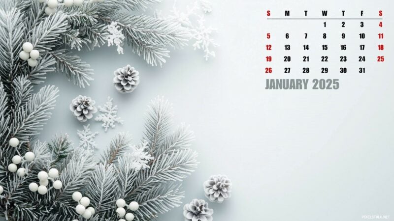 2025 January Calendar Desktop Wallpapers - PixelsTalk
