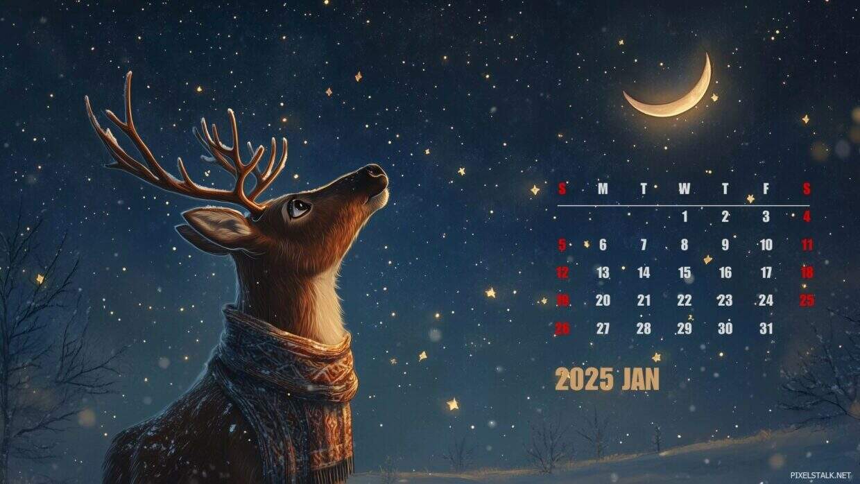 2025 January Calendar Desktop Wallpapers - PixelsTalk