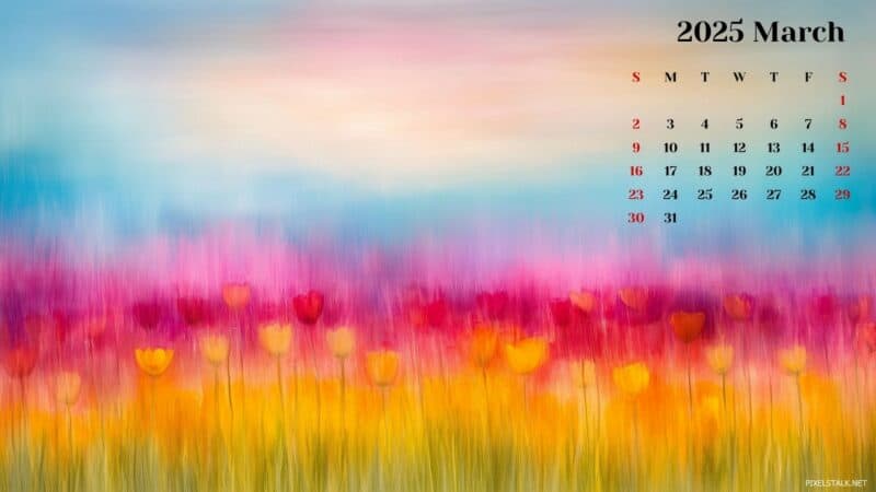 March 2025 Calendar Desktop Backgrounds - PixelsTalk
