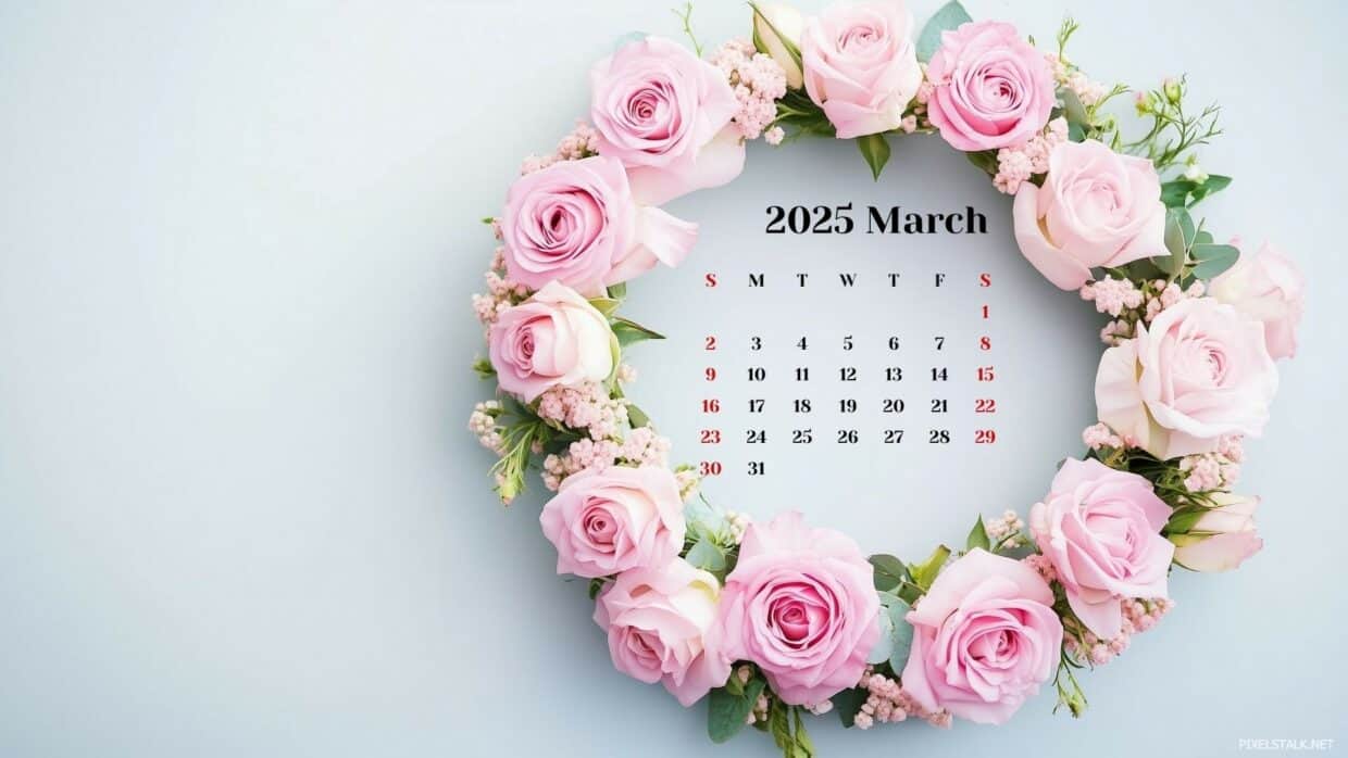 March 2025 Calendar Desktop Backgrounds - PixelsTalk