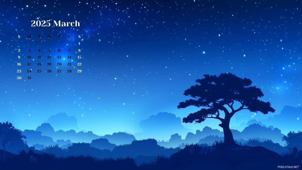 March 2025 Calendar Desktop Wallpapers - PixelsTalk