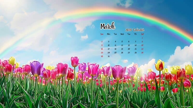 March 2025 Calendar Desktop Wallpapers - PixelsTalk