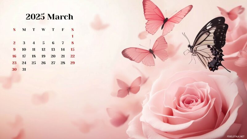 March 2025 Calendar Desktop Wallpapers - PixelsTalk