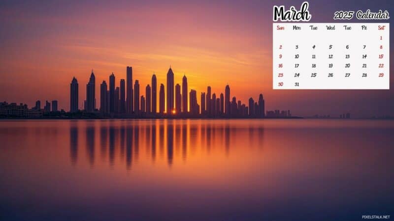 March 2025 Calendar Desktop Wallpapers - PixelsTalk