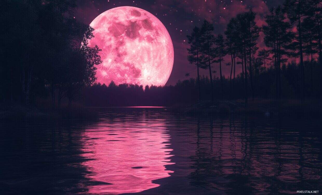Pink Moon Wallpaper for Desktop - PixelsTalk